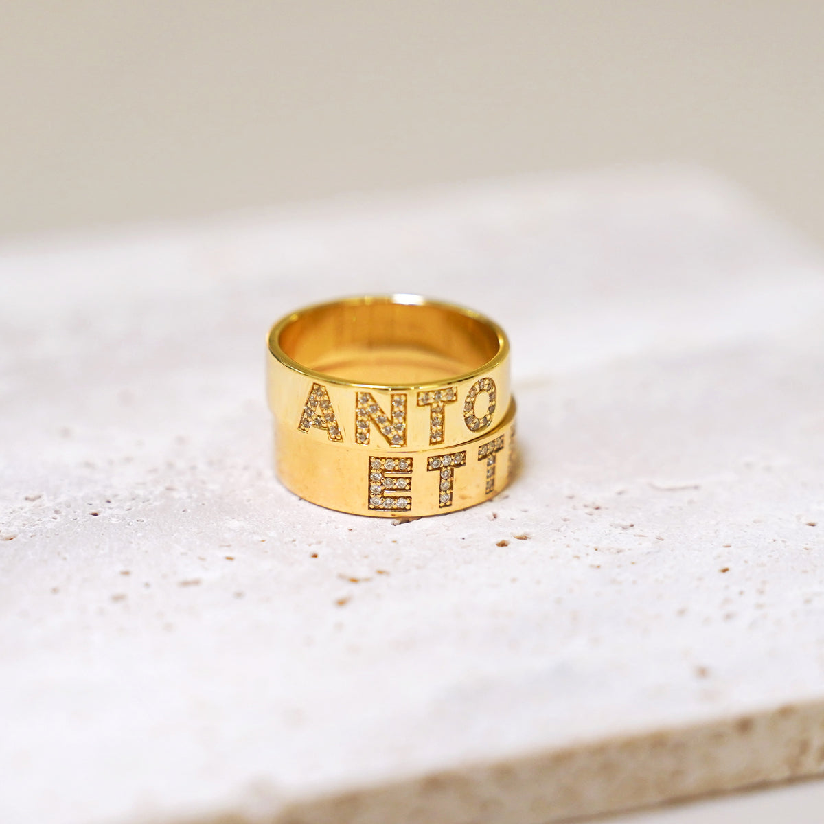 Diamond Pavé Ring - Custom Initials – Ette Jewelry